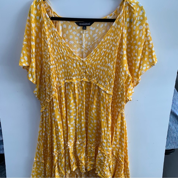 david and dani | Tops | David And Dani Yellow Polka Dot Size 2xl Blouse ...
